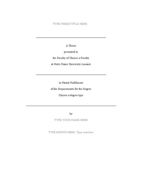 Thesis Guidelines Pdf Thesis Statistics