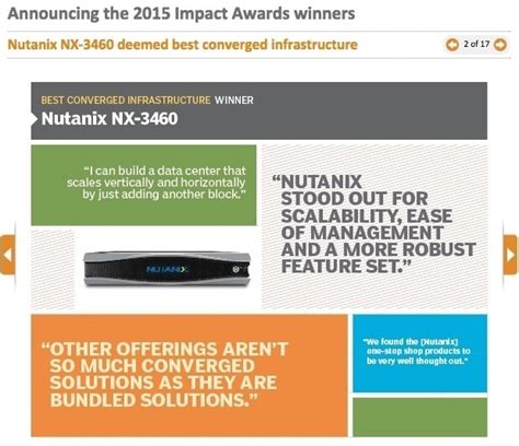 Nutanix Best Converged Infrastructure The Impact Awards Winners Nutanix Spiceworks