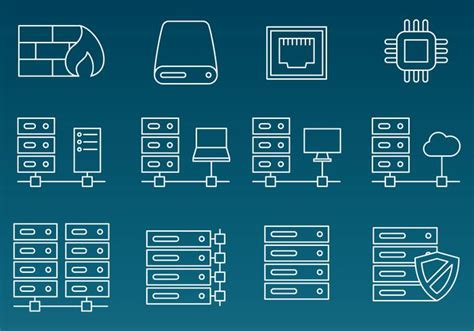 Server Rack Vector Line Icons 107093 Vector Art At Vecteezy