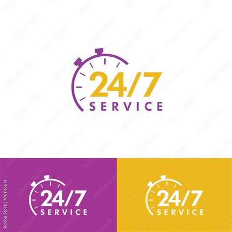 Icon Set For 24 7 Services These Simple Illustrations Depict The