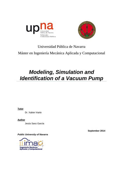 Pdf Modeling Simulation And Identification Of A Vacuum Pump Dokumen Tips