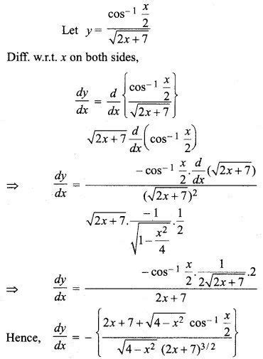 Rbse Solutions For Class 12 Maths Chapter 7 Differentiation Miscellaneous Exercise