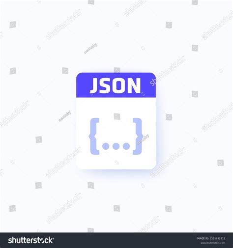 json file format icon apps vector stock vector royalty free