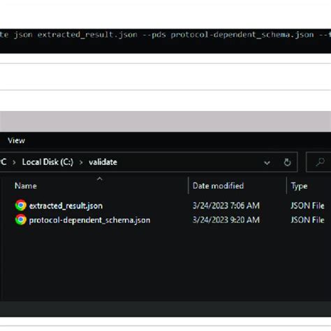 Example Execution Of The Validate Command In A Windows Command Prompt