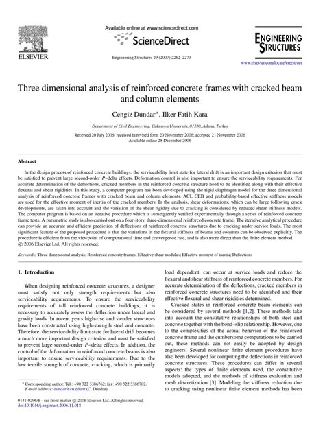Pdf Three Dimensional Analysis Of Tall Reinforced Concrete Buildings With Nonlinear Cracking