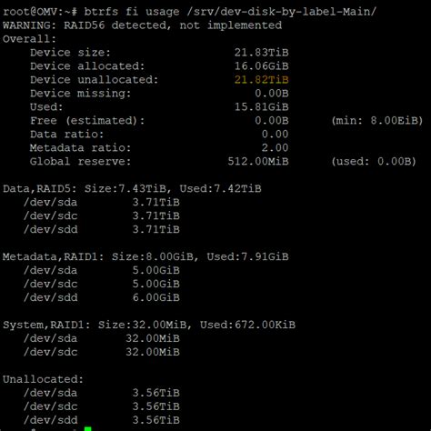 btrfs reporting full r homelab