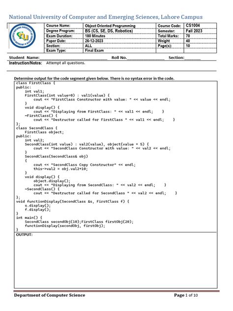 Oop Final Fall 2023 Pdf Software Development Computer Programming