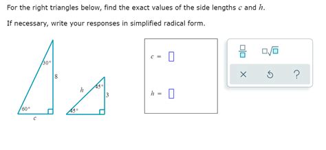[solved] find the exact values for the right triangles below find the course hero