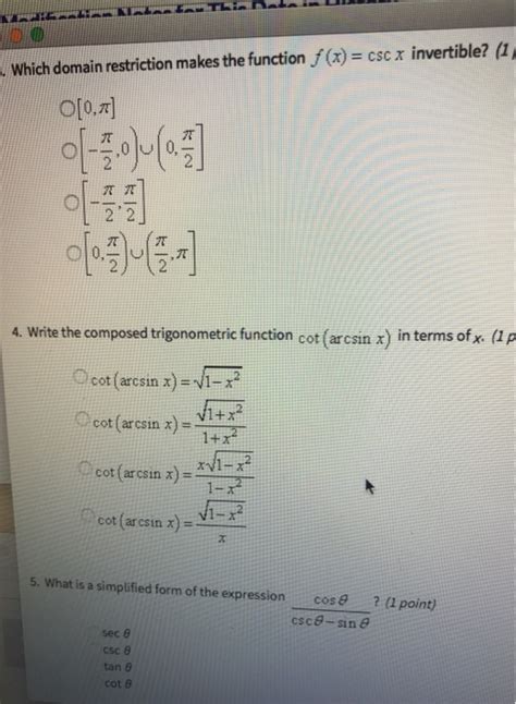 solved which domain restriction makes the function x