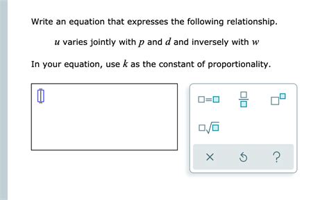 Solved Write An Equation That Expresses The Following