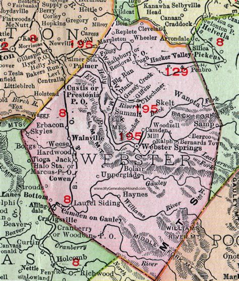 Webster County West Virginia 1911 Map By Rand Mcnally Webster Springs