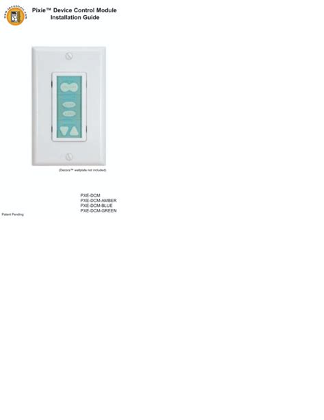 Pixie Device Control Module Installation Guide