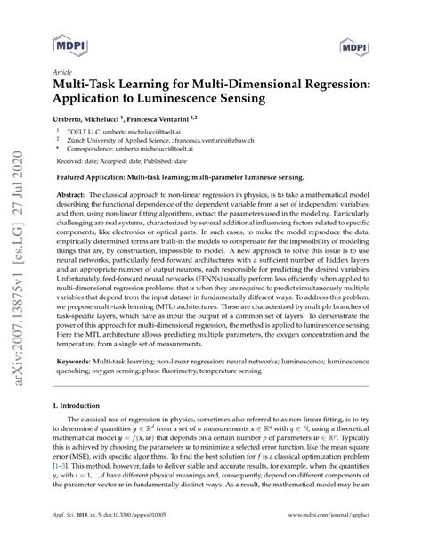 pdf multi task learning for multi dimensional regression application