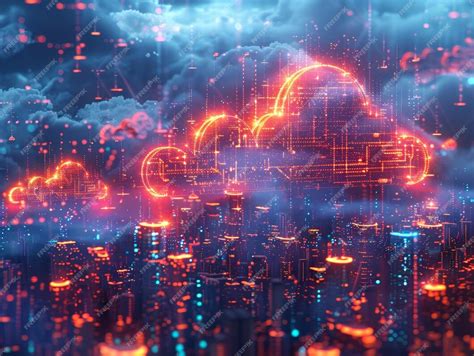 Digital Illustration Shows Scalable Cloud Infrastructure Adapting To