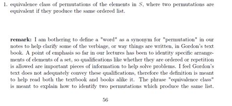 solved equivalence class of permutations of the elements in