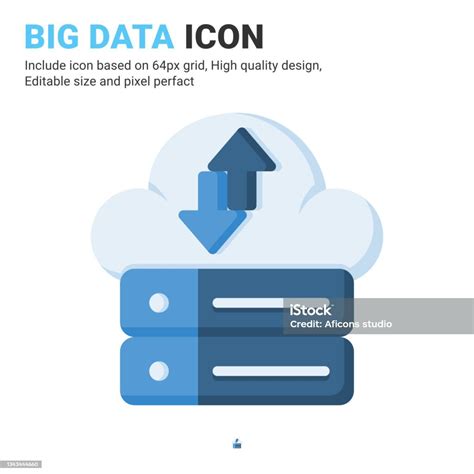 흰색 배경에 격리 된 플랫 컬러 스타일을 가진 빅 데이터 아이콘 벡터 벡터 일러스트 데이터 서버 사인 기호 아이콘 개념 용 디지털 It 로고 산업 기술 애플 리 케이 션 웹