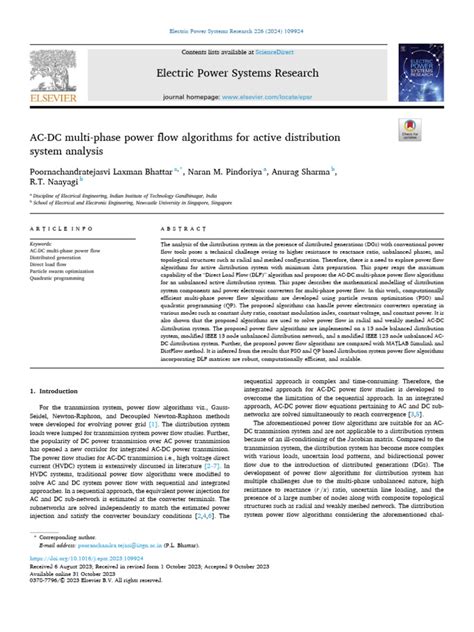 2024 Ac Dc Multi Phase Power Flow Algorithms For Active Distribution