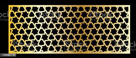 장식 기하학적 아랍어 패턴컷 아웃 실루엣 패널 인쇄 레이저 절단 스텐실 조각을위한 템플릿 벡터 그림입니다 0명에 대한 스톡 벡터