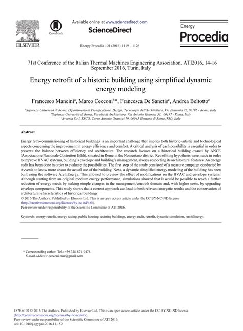 Pdf Energy Retrofit Of A Historic Building Using Simplified Dynamic Energy Modeling
