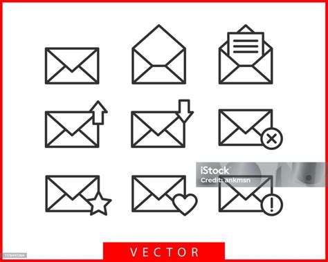 봉투 아이콘 문자입니다 엔벨롭 아이콘 벡터 템플릿입니다 메일 기호 요소입니다 웹 또는 인쇄 디자인을 위한 우편 물함 레이블 0명에 대한 스톡 벡터 아트 및 기타 이미지