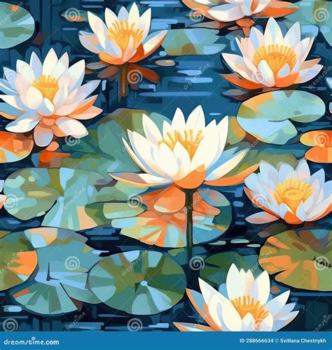 Abstract Flowers Painting Seamless Floral Repeating Pattern Generative AI Stock Illustration