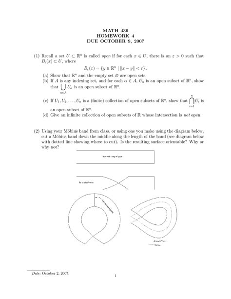 Homework 4 Differential Geometry I Math 436 Docsity