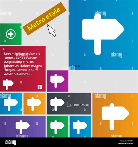 Information Road Icon Sign Metro Style Buttons Modern Interface