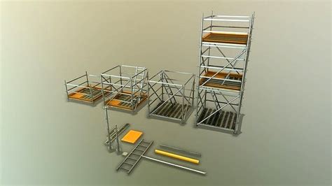 Vr Ar Ready 3d Low Poly Scaffolding Construction Model
