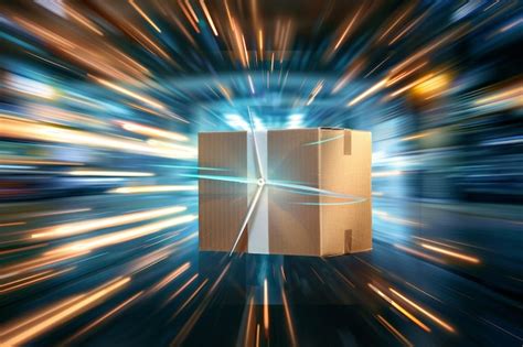 Express Delivery Service Fast Moving Package With Blurred Clock Background Depicting Urgency And