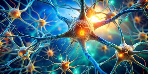 Myelin Sheath And Neurons Brain Cells Ai Generated Content Stock