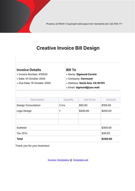 Free Invoice Summary Template To Edit Online
