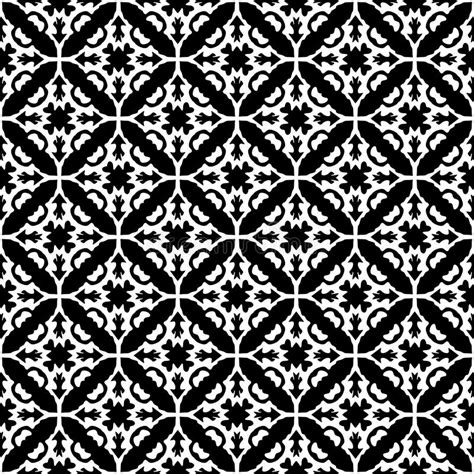 Vector Seamless Black And White Floral Organic Flower Hexagonal Geometric Pattern Stock