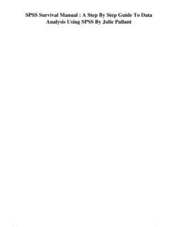 SPSS Survival Manual A Step By Step Guide To Data Spss Survival Manual A Step By Step