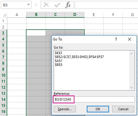 How To Select A Range Of Cells In Excel Examples