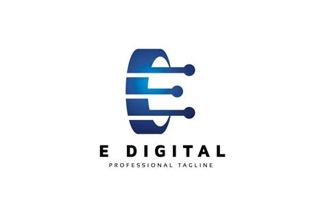 E Letter Digital Logo Graphic By Iwan Russu · Creative Fabrica