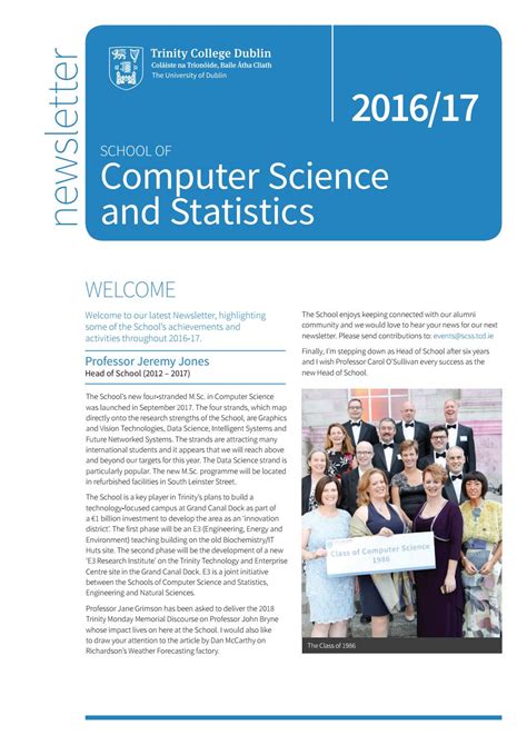 School Of Computer Science And Statistics Newsletter By Tcd Alumni Issuu