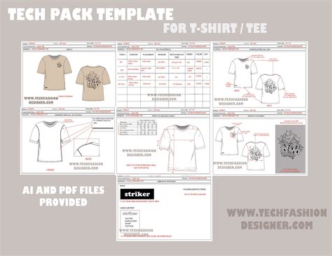T Shirt Fashion Tech Pack With Oversized Tee Graphic Mock Up Tech