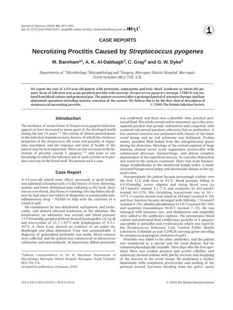 Pdf Necrotizing Proctitis Caused By Streptococcus Pyogenes Dokumen Tips
