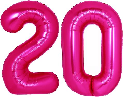 40 Inch Giant Hot Pink Number 20 Balloon Helium Mylar Foil