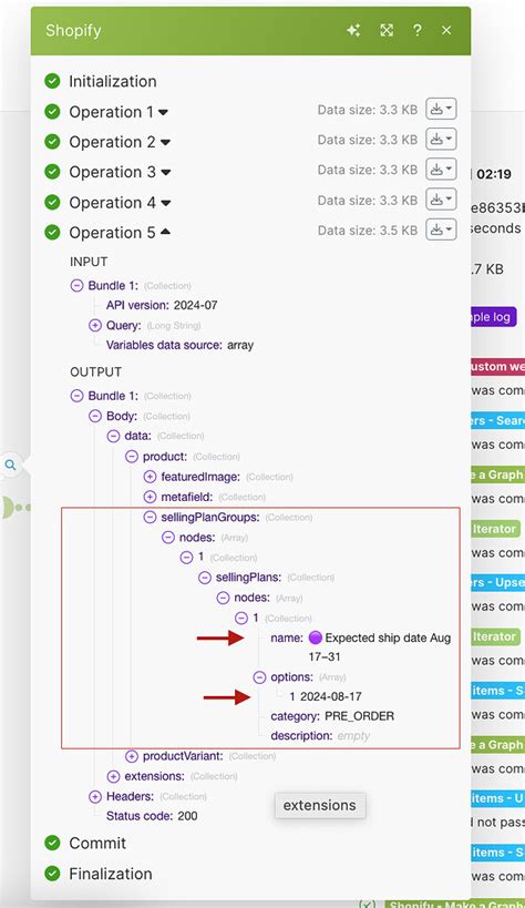 api call output not parsed entirely how to make community