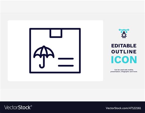 Logistic Protection Icon Thin Line Royalty Free Vector Image