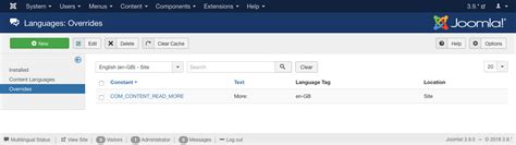 Help Extensions Language Manager Overrides Joomla Documentation