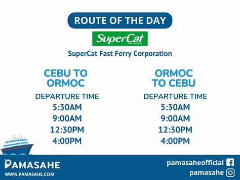 2025 Cebu City To Ormoc Leyte And Vice Versa Supercat Schedule And Fares Pamasahe
