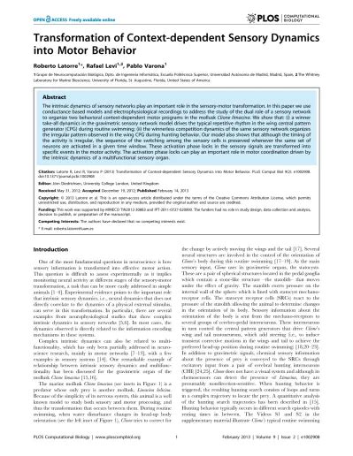 Transformation Of Context Dependent Sensory Dynamics Into Motor Behavior