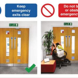 Do Not Block Emergency Exits Safety Sign Morsafe UK
