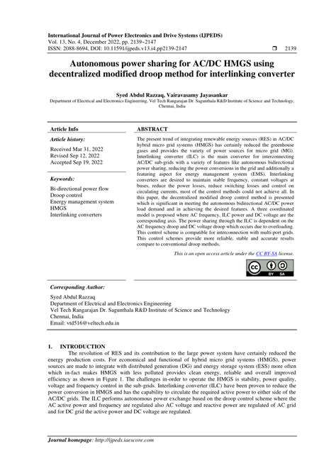 Pdf Autonomous Power Sharing For Acdc Hmgs Using Decentralized Modified Droop Method For