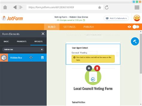 Hidden Box Form Widgets Jotform