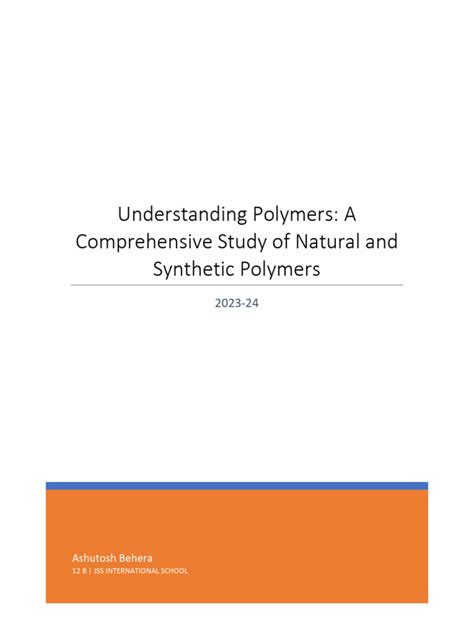 Ashutosh Behera Chemistry Project Pdf Dna Polymers