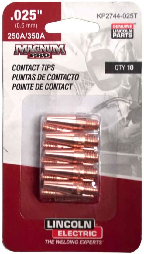 Kp2744 025t Lincoln Contact Tip 025 Taperd 10pack