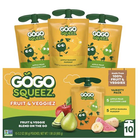 Gogo Squeez Fruit And Veggiez Applesauce And Puree Variety Pack Apple